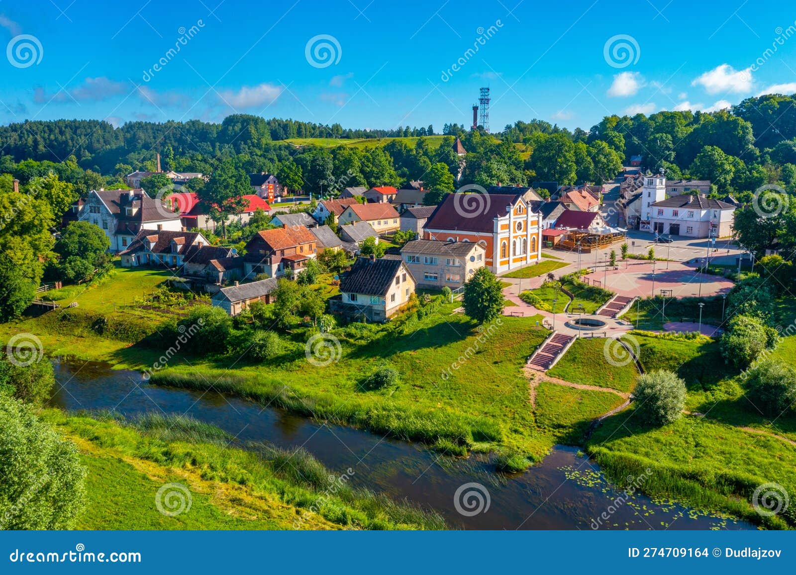 Cityscape of Latvian Town Sabile Stock Photo - Image of summer, valley ...