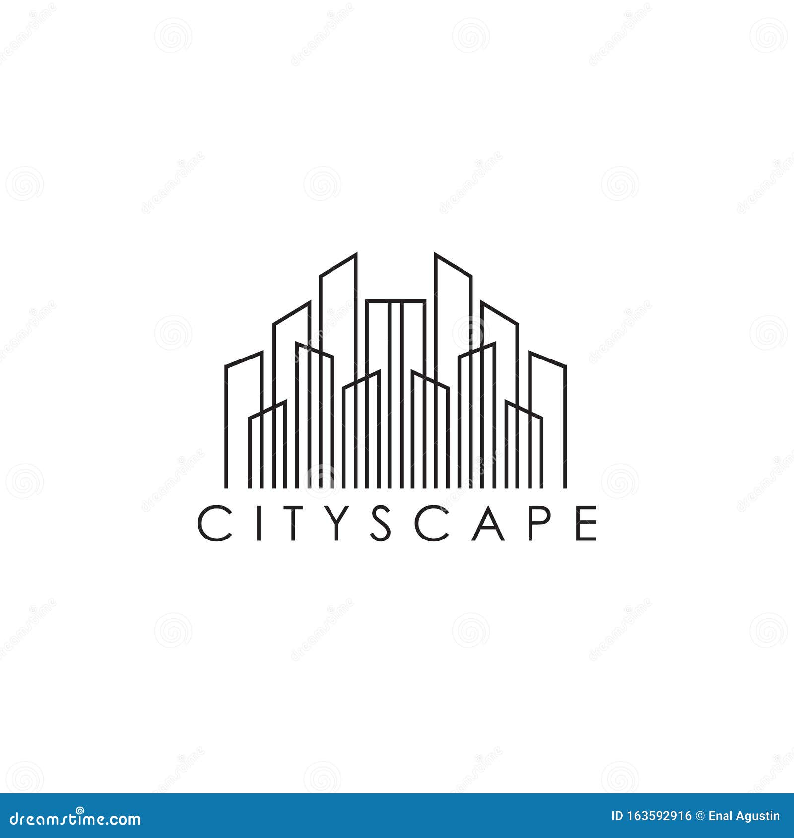 Cityscape Logo Design Vector Template Stock Vector - Illustration of ...