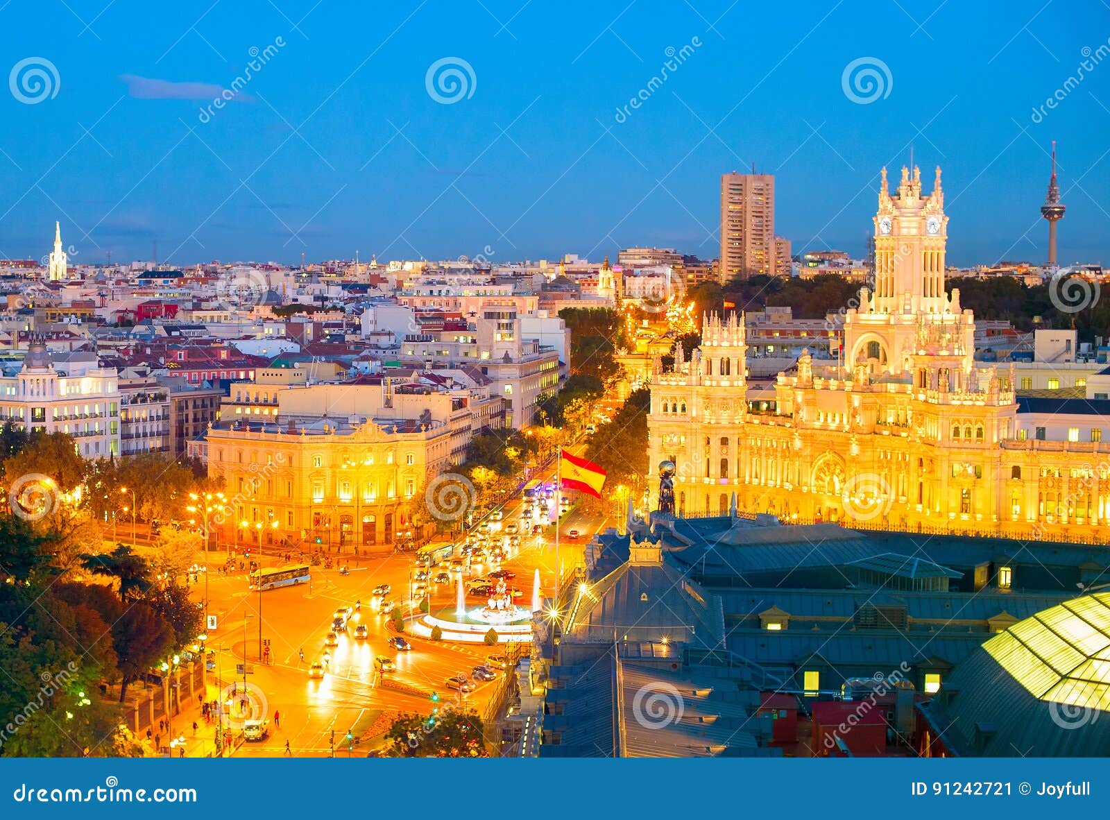 Cityscape of Madrid, Spain stock image. Image of famous - 91242721