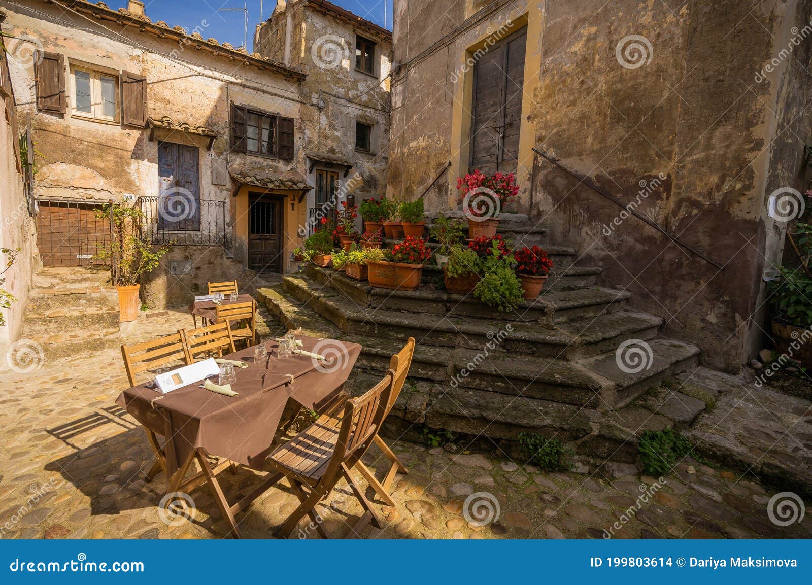 Cityscape of the Medieval Town of Calcata Vecchia, Italy Stock Photo ...