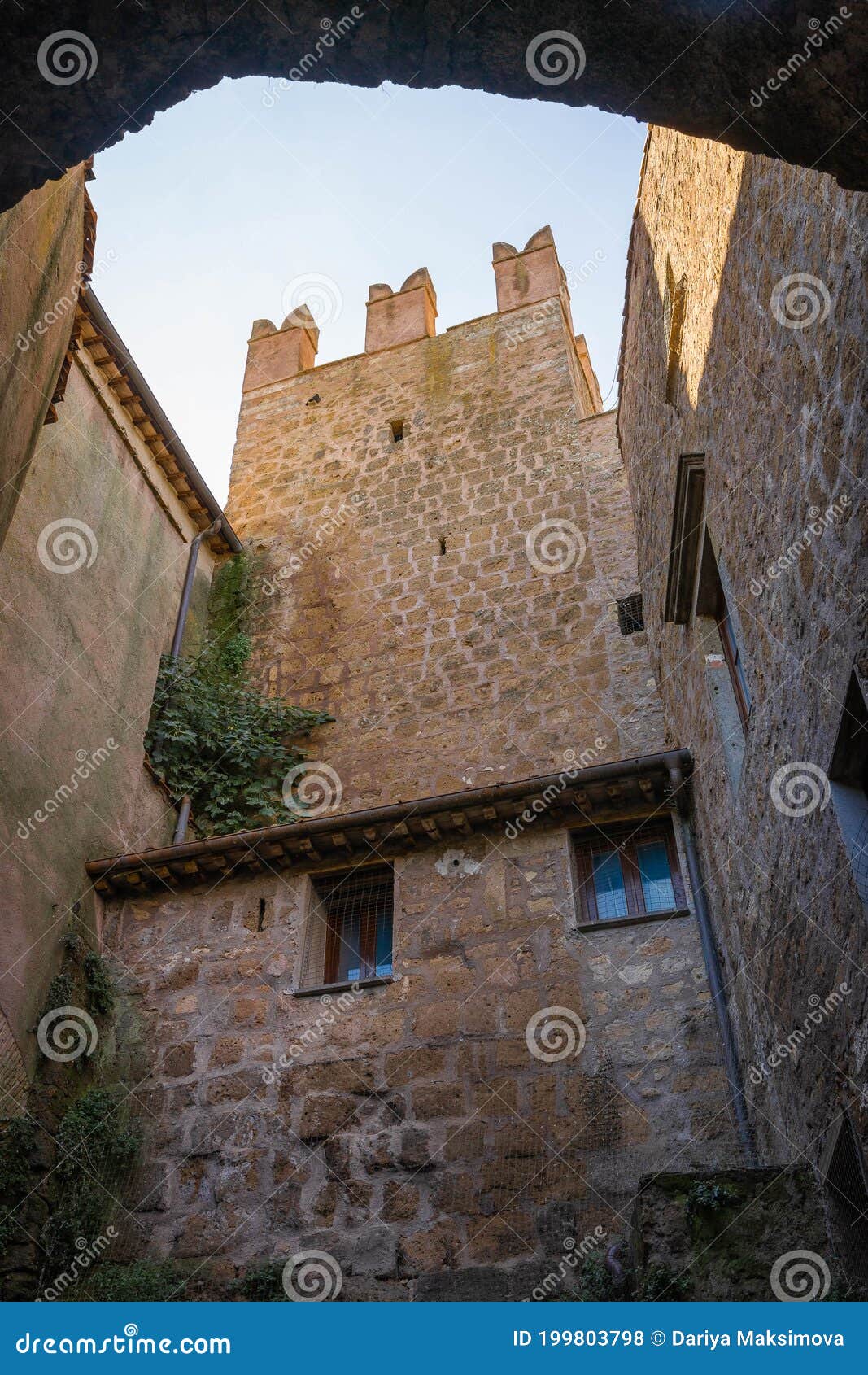 Cityscape of the Medieval Town of Calcata Vecchia, Italy Stock Photo ...