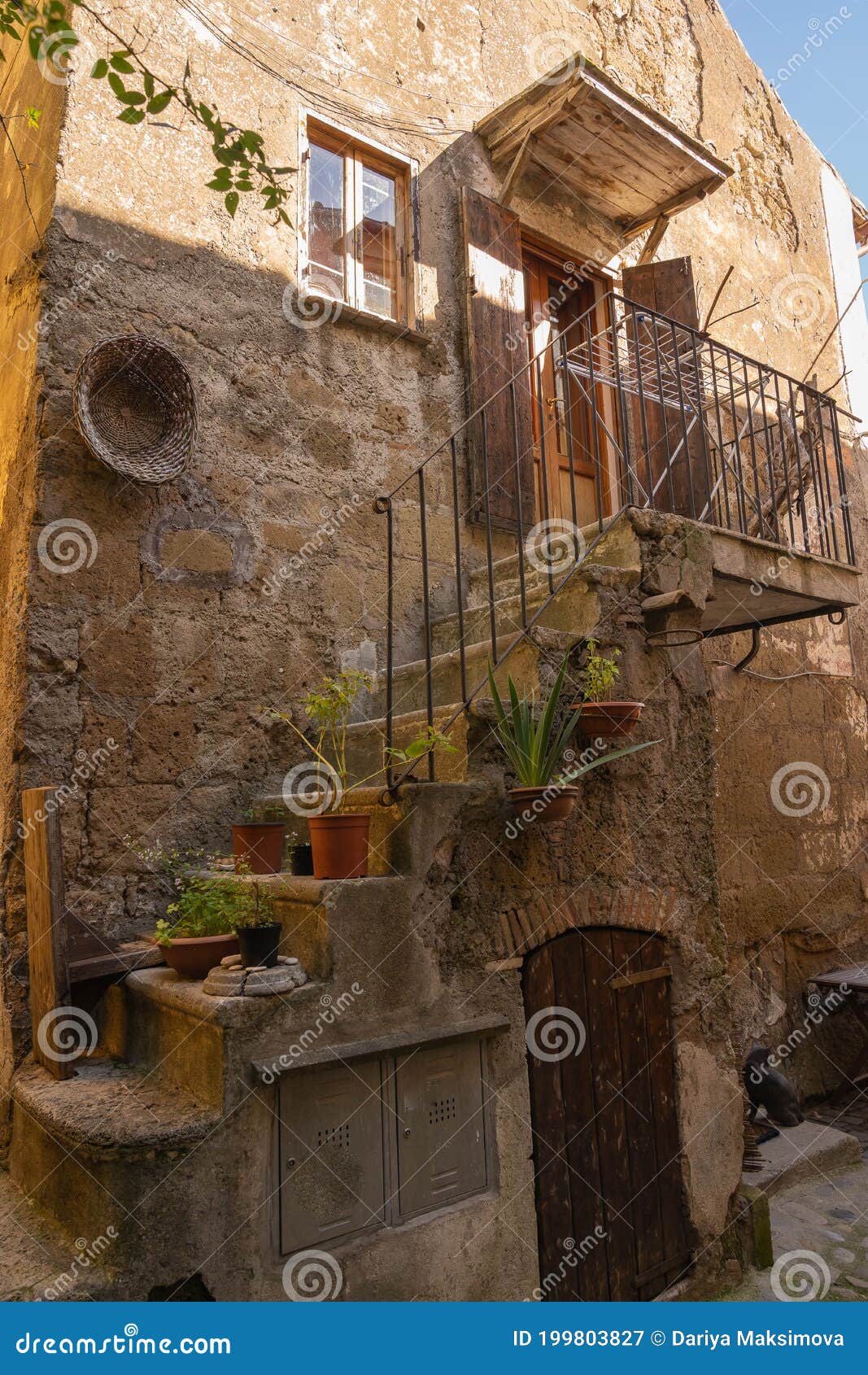 Cityscape of the Medieval Town of Calcata Vecchia, Italy Stock Image ...