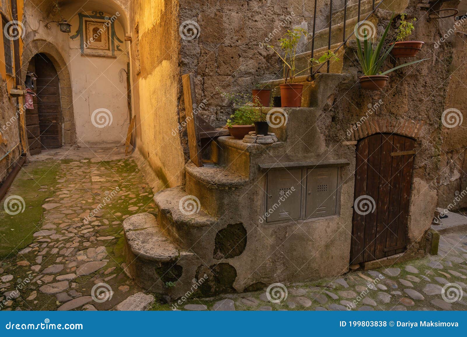 Cityscape of the Medieval Town of Calcata Vecchia, Italy Stock Photo ...