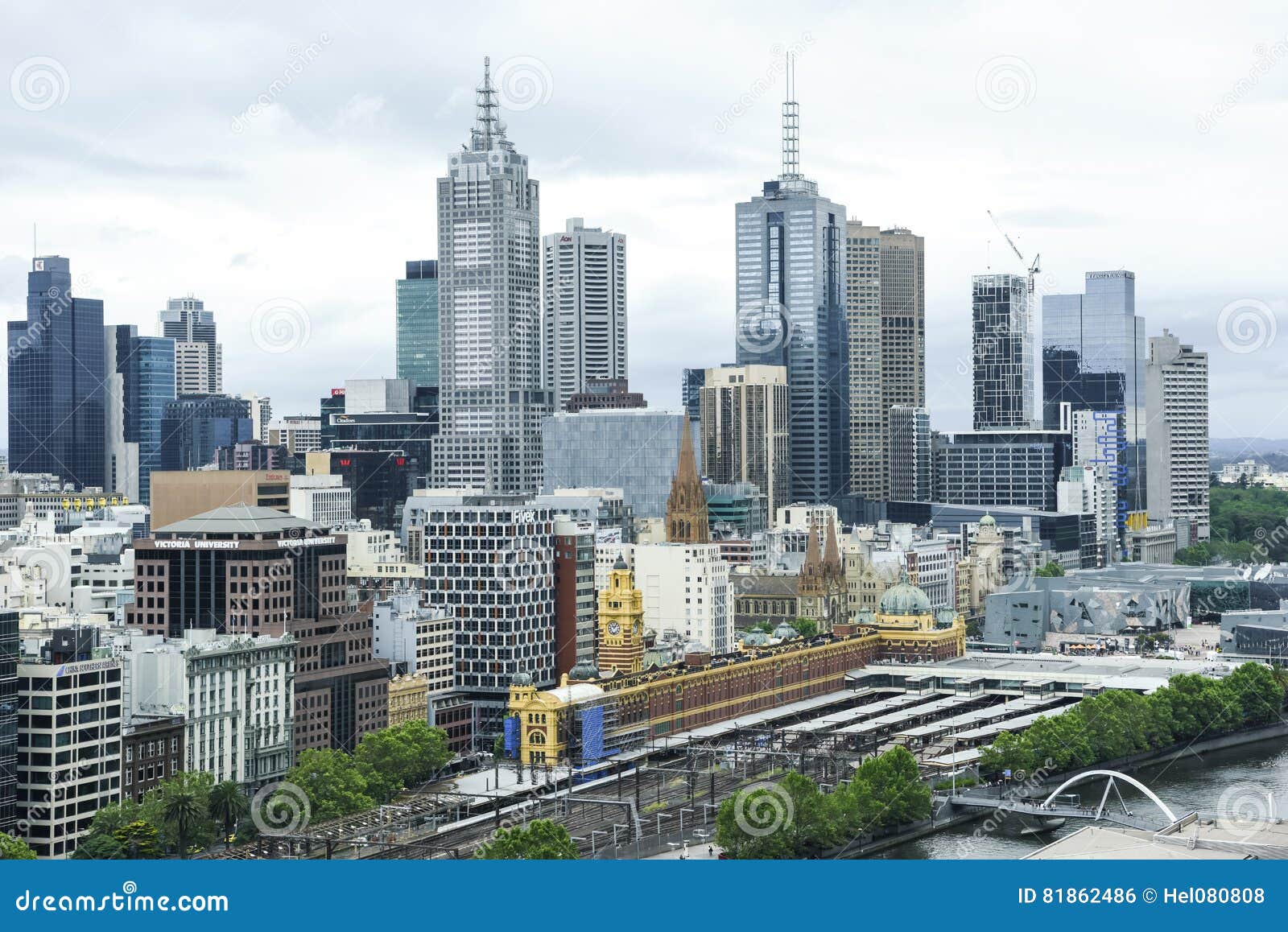 Cityscape Melbourne editorial photo. Image of bridges - 81862486