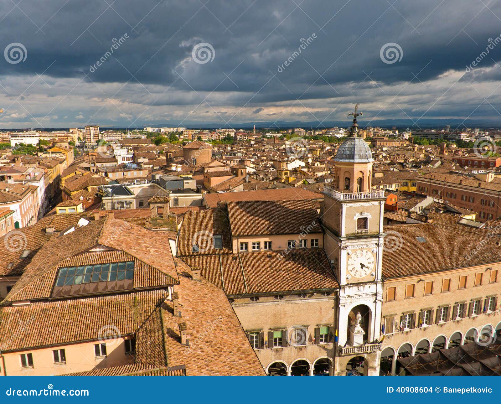 Cityscape of Modena, Medieval Town Situated in Emi Stock Photo - Image ...