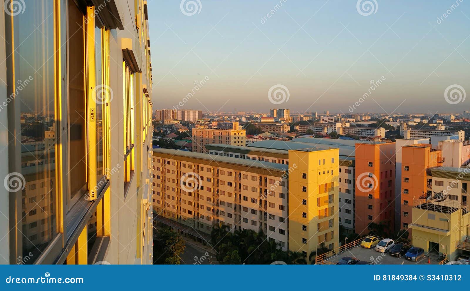 Cityscape in the morning. editorial stock image. Image of landmark ...