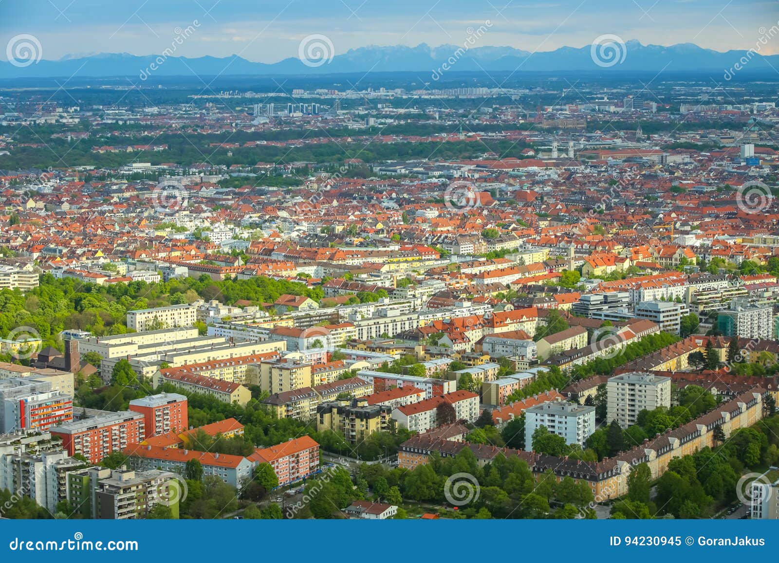 Cityscape of Munich stock image. Image of residential - 94230945