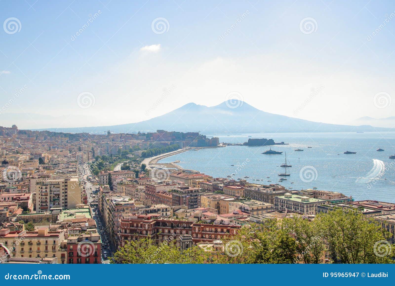 Cityscape of Naples and Its Gulf Stock Image - Image of view, scenic ...