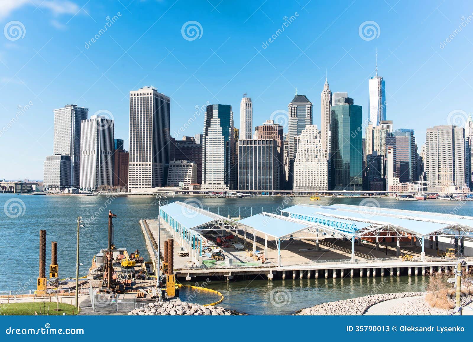 Cityscape of New York on the Shore Editorial Stock Photo - Image of ...