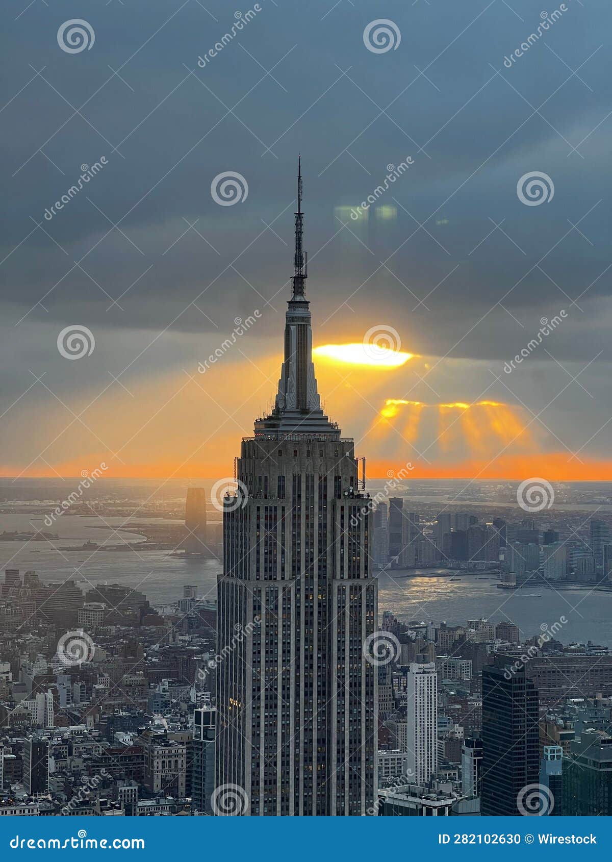Cityscape New York Surrounded by Buildings at Sunset Stock Photo ...