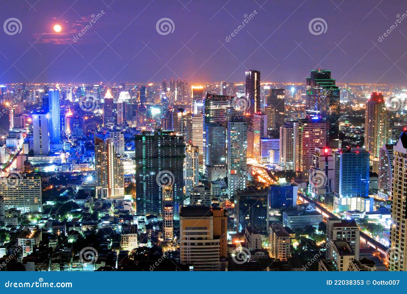 Cityscape at night stock image. Image of downtown, reflection - 22038353