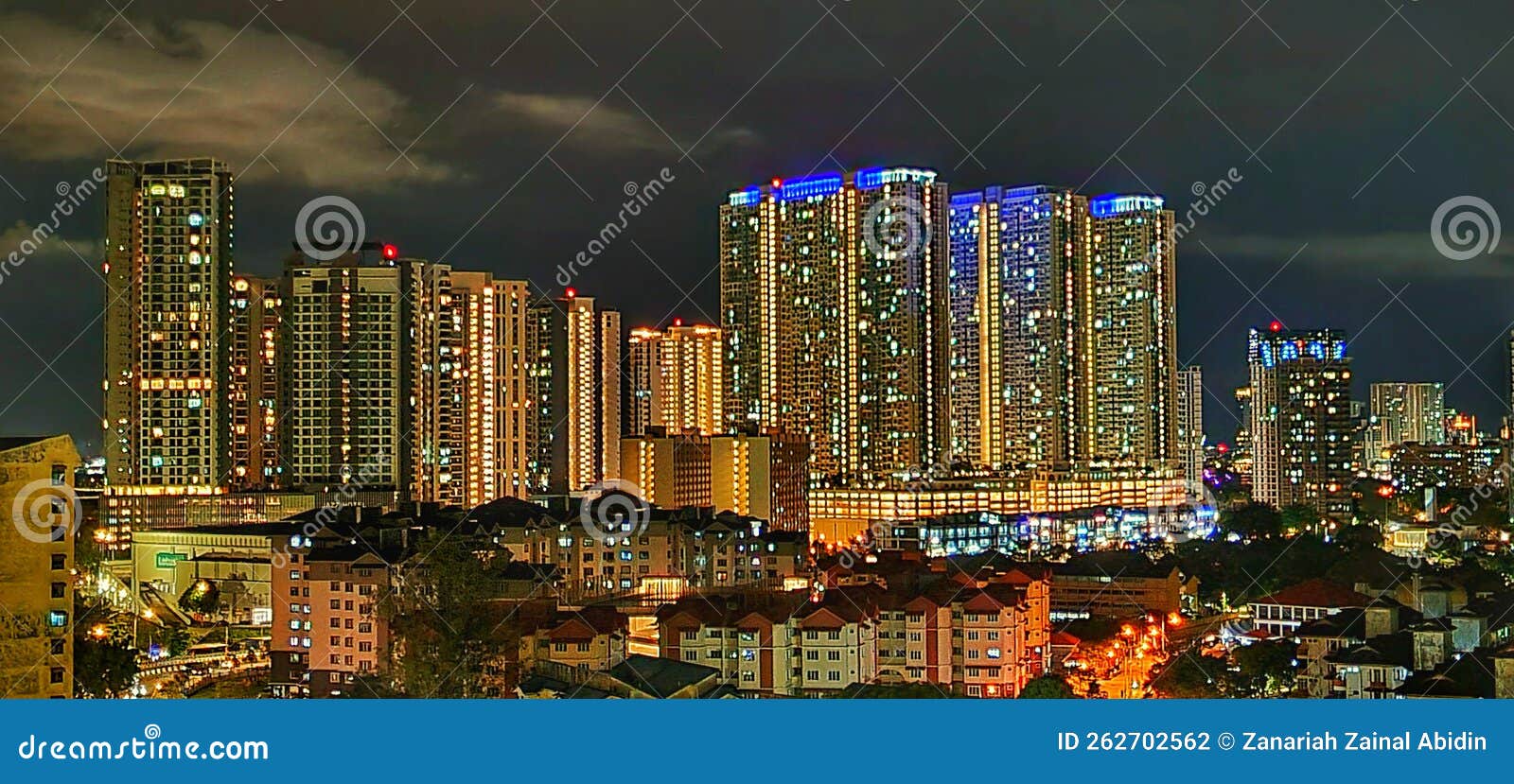 Cityscape Night View stock photo. Image of city, downtown - 262702562