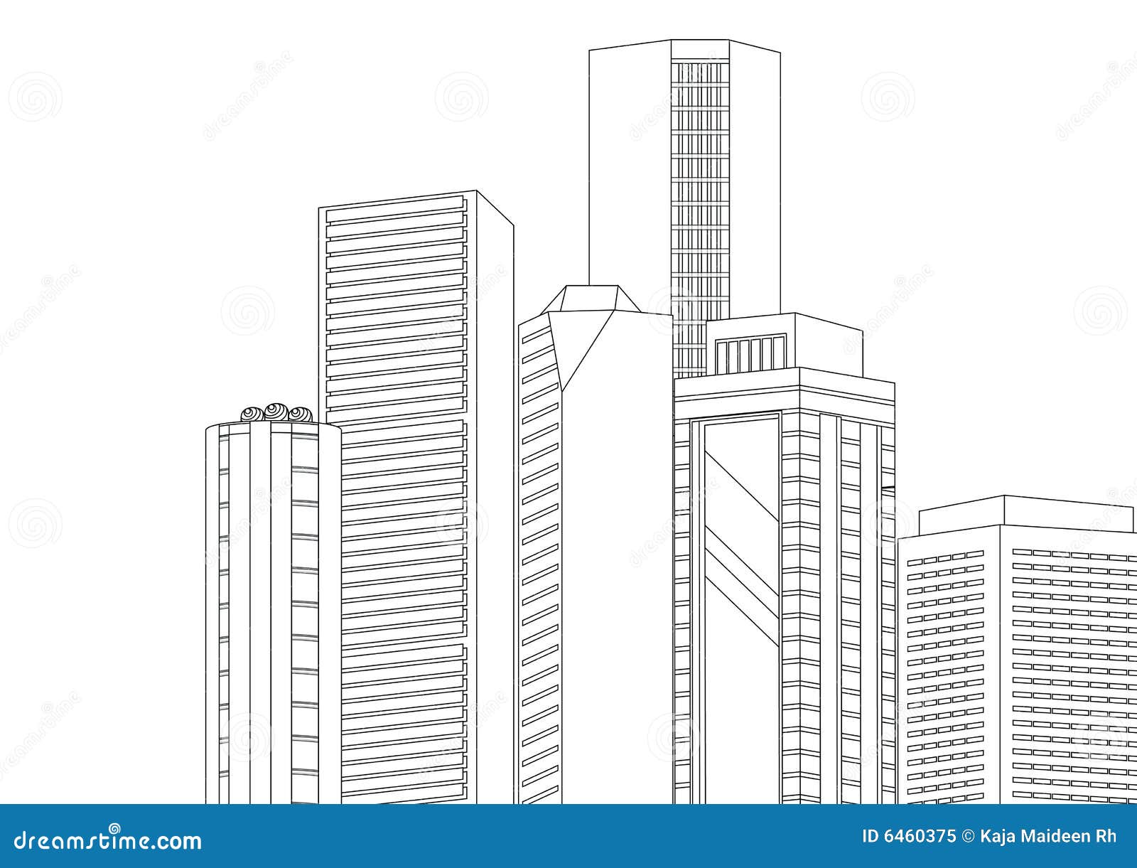 Cityscape outline stock illustration. Illustration of black - 6460375