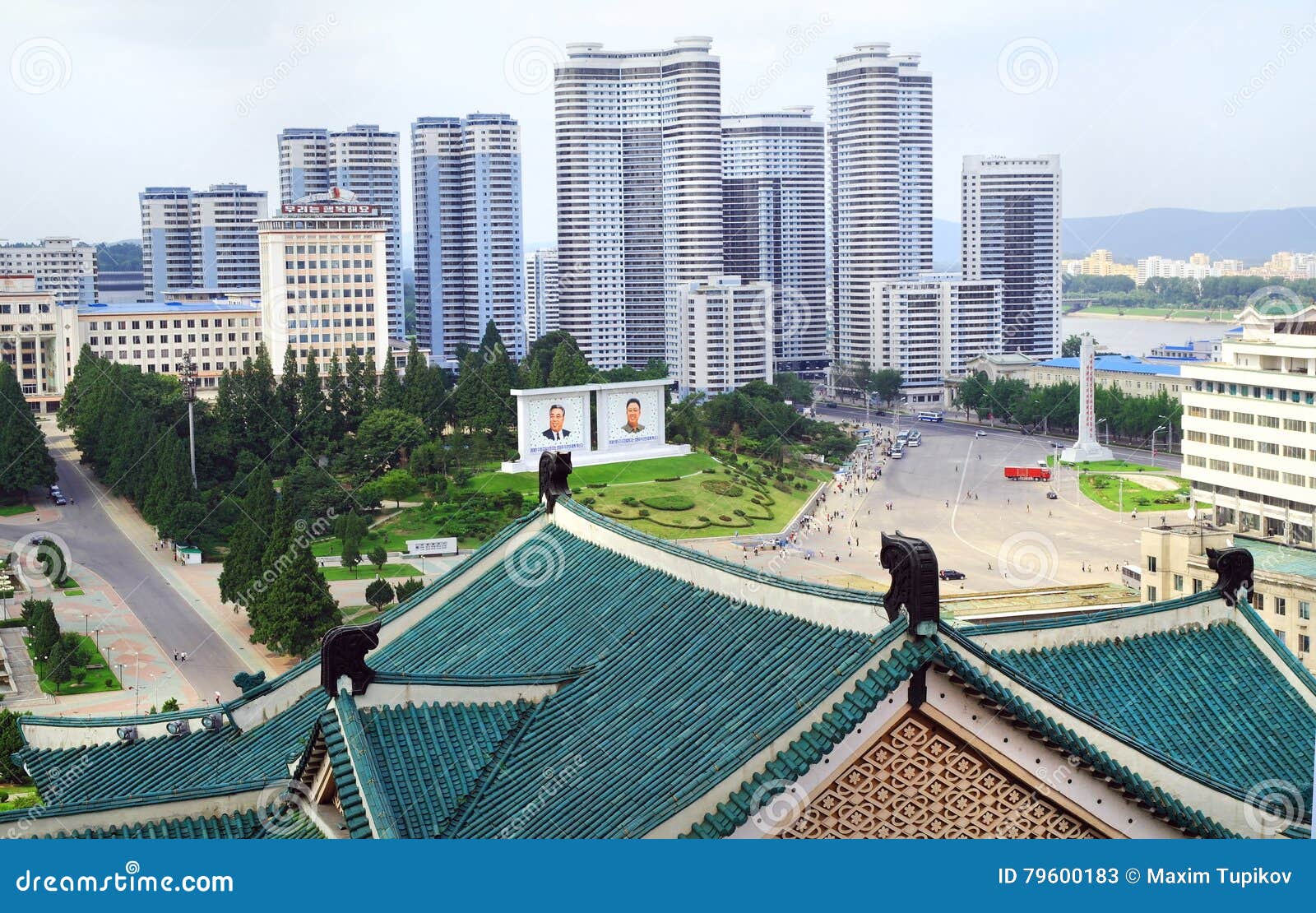 Cityscape Panorama of the Pyongyang Editorial Stock Photo - Image of ...