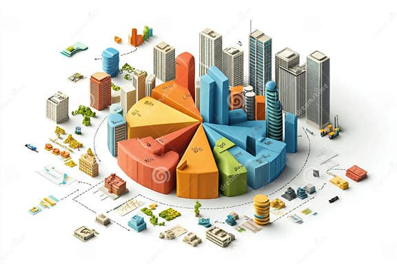 Cityscape Pie Chart, a Visual Representation of Urban Growth and ...