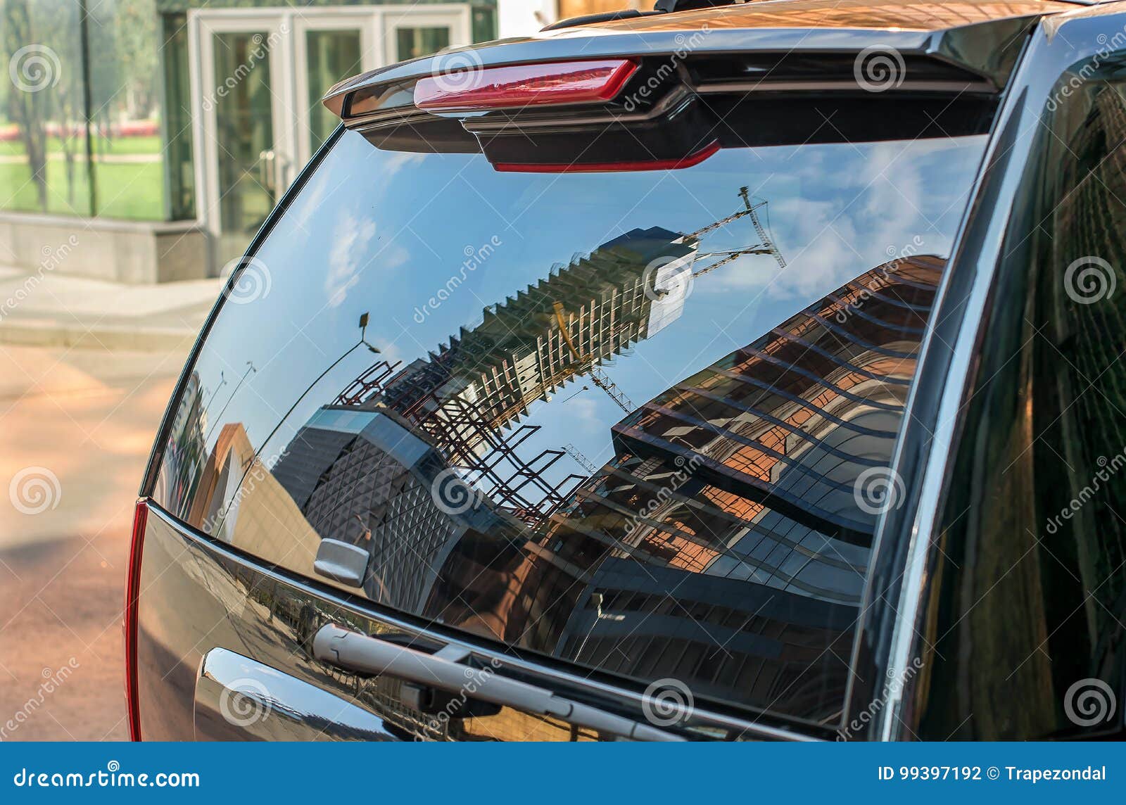 Reflection in the Windscreen of a Car Stock Photo - Image of ...