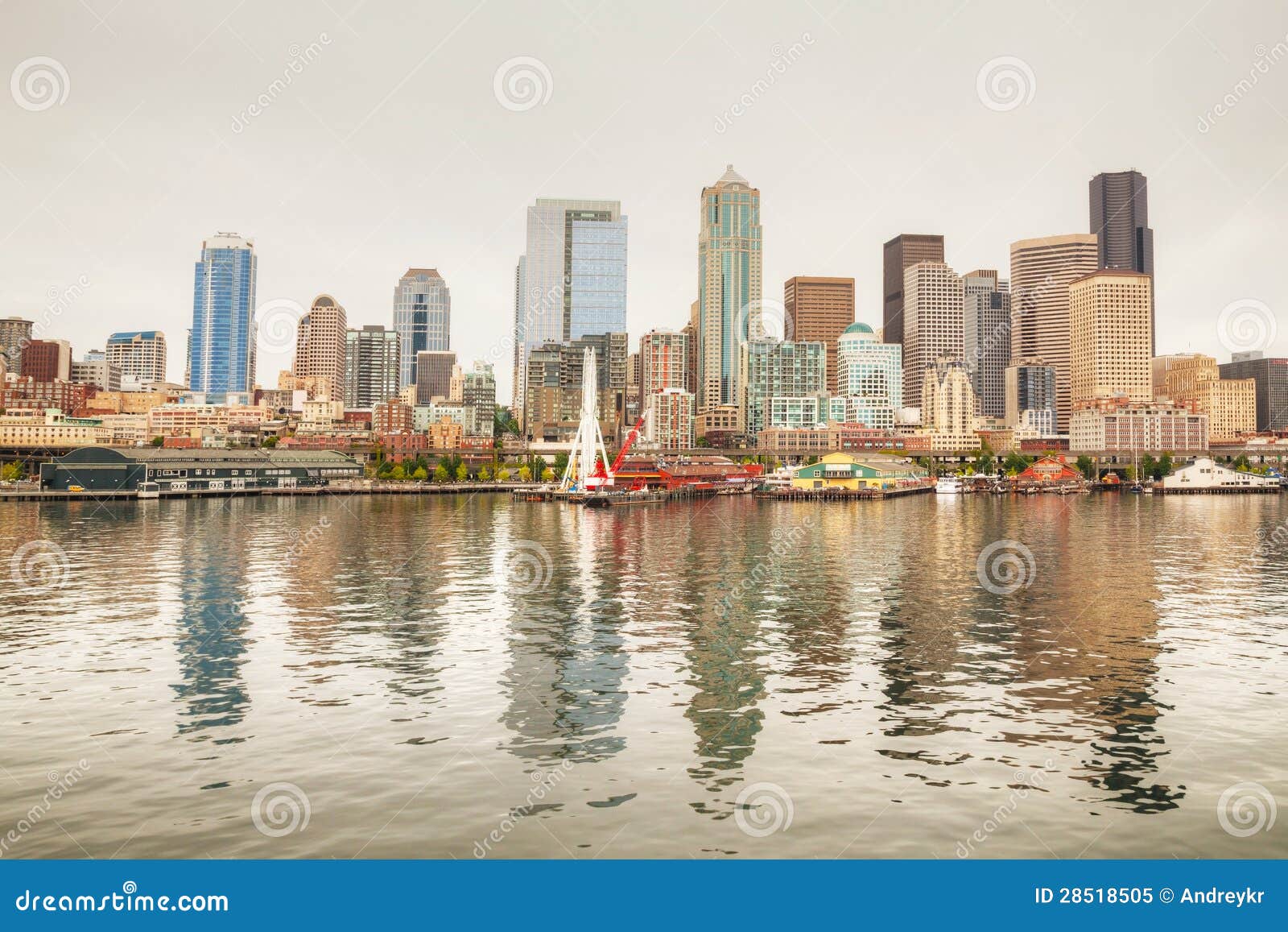 Cityscape of Seattle stock image. Image of vessel, tower - 28518505