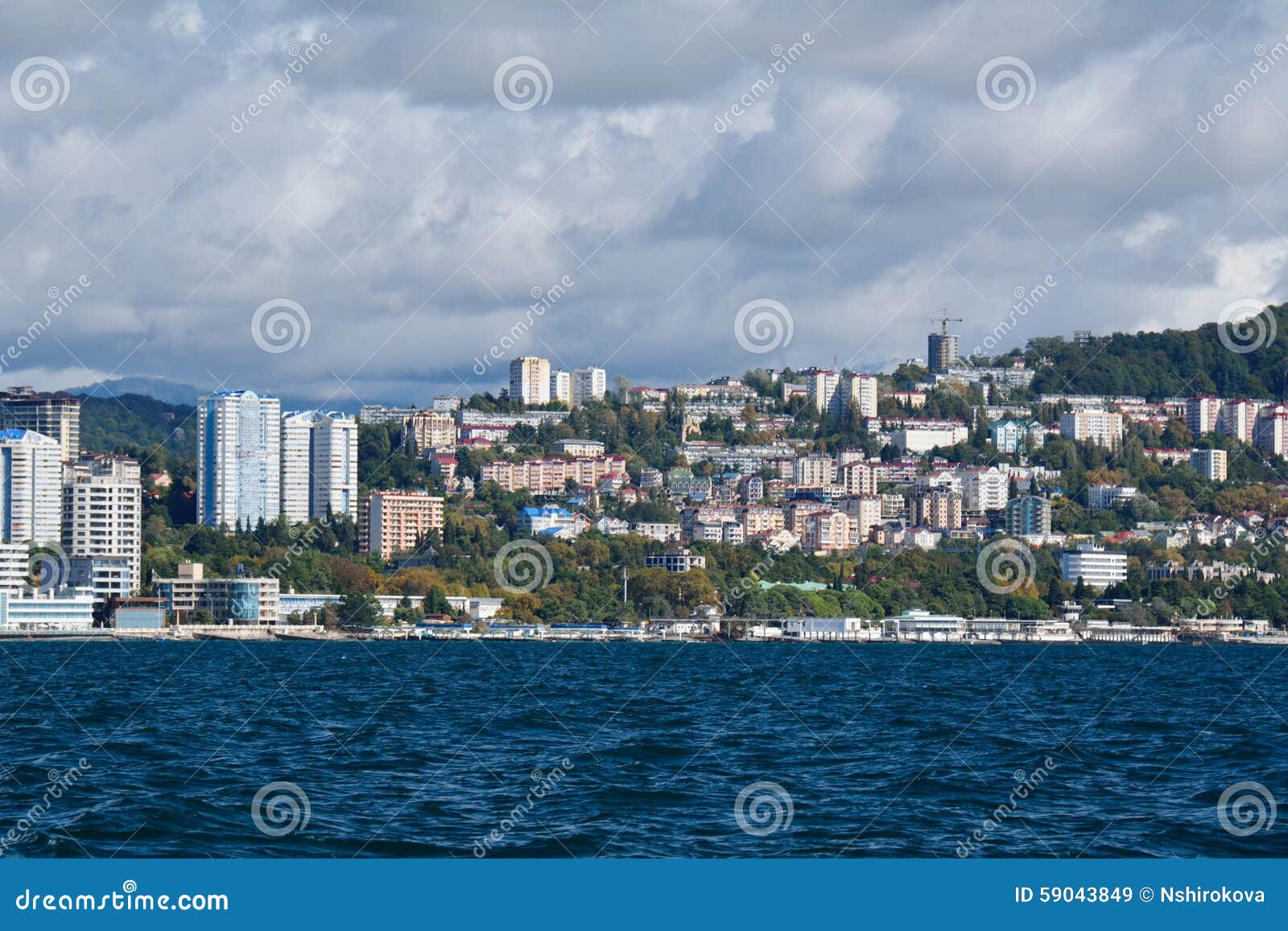 Cityscape of Sochi in Cloudy Weather Stock Image - Image of landscape ...