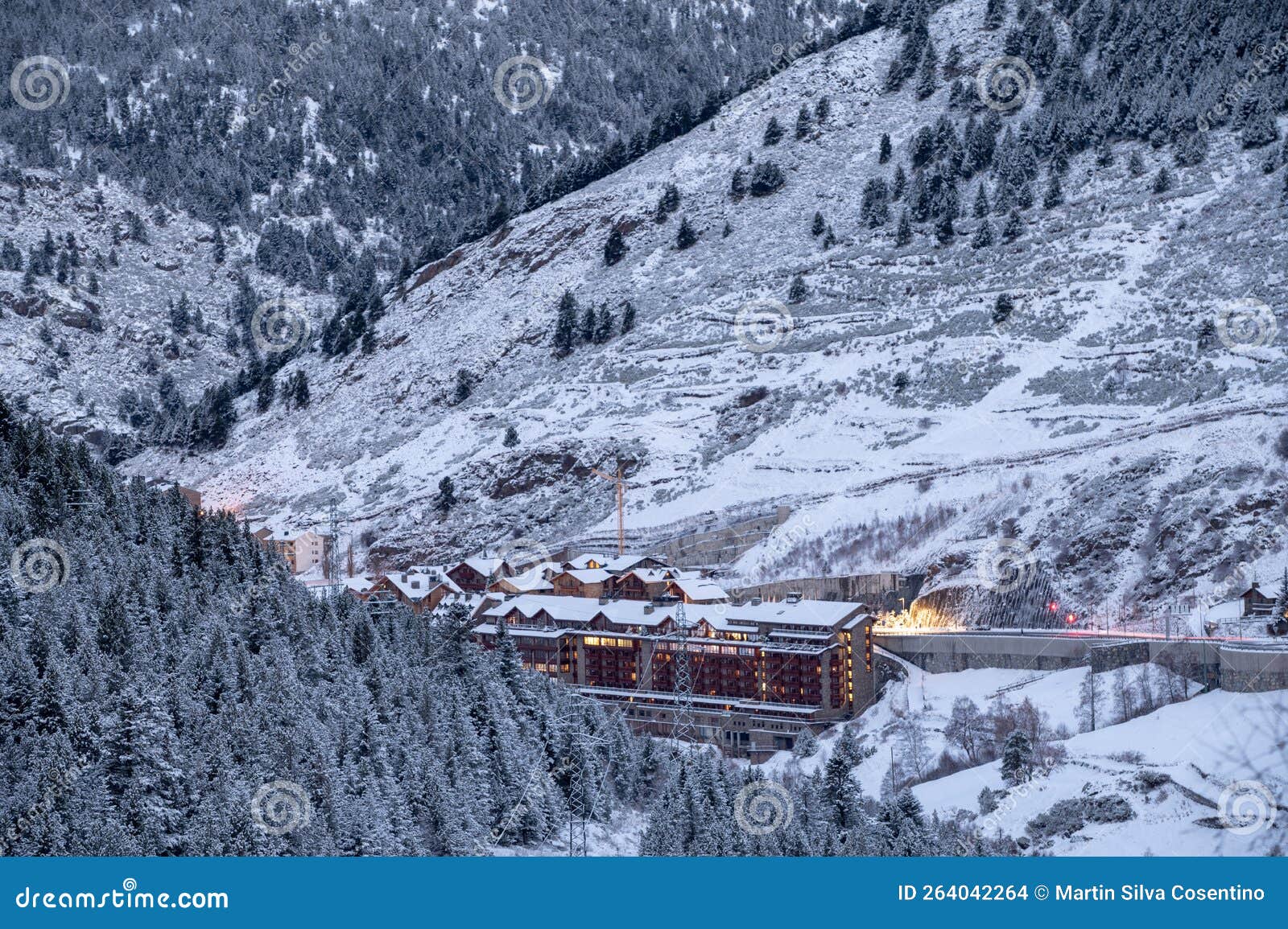Cityscape of Soldeu in Andorra in Winter Stock Photo - Image of river ...