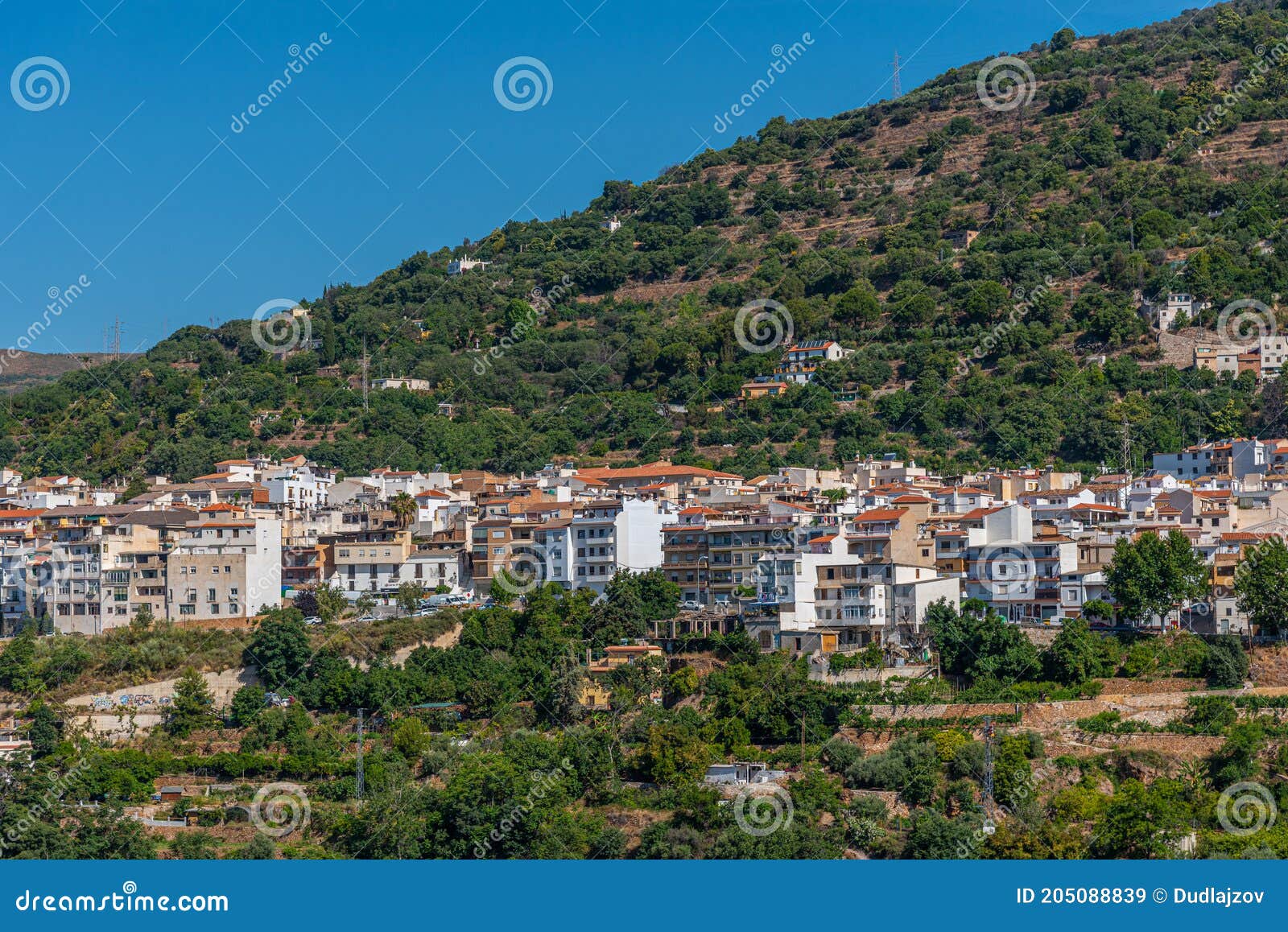 Cityscape of Spanish Town Lanjaron Stock Image - Image of hill, town ...