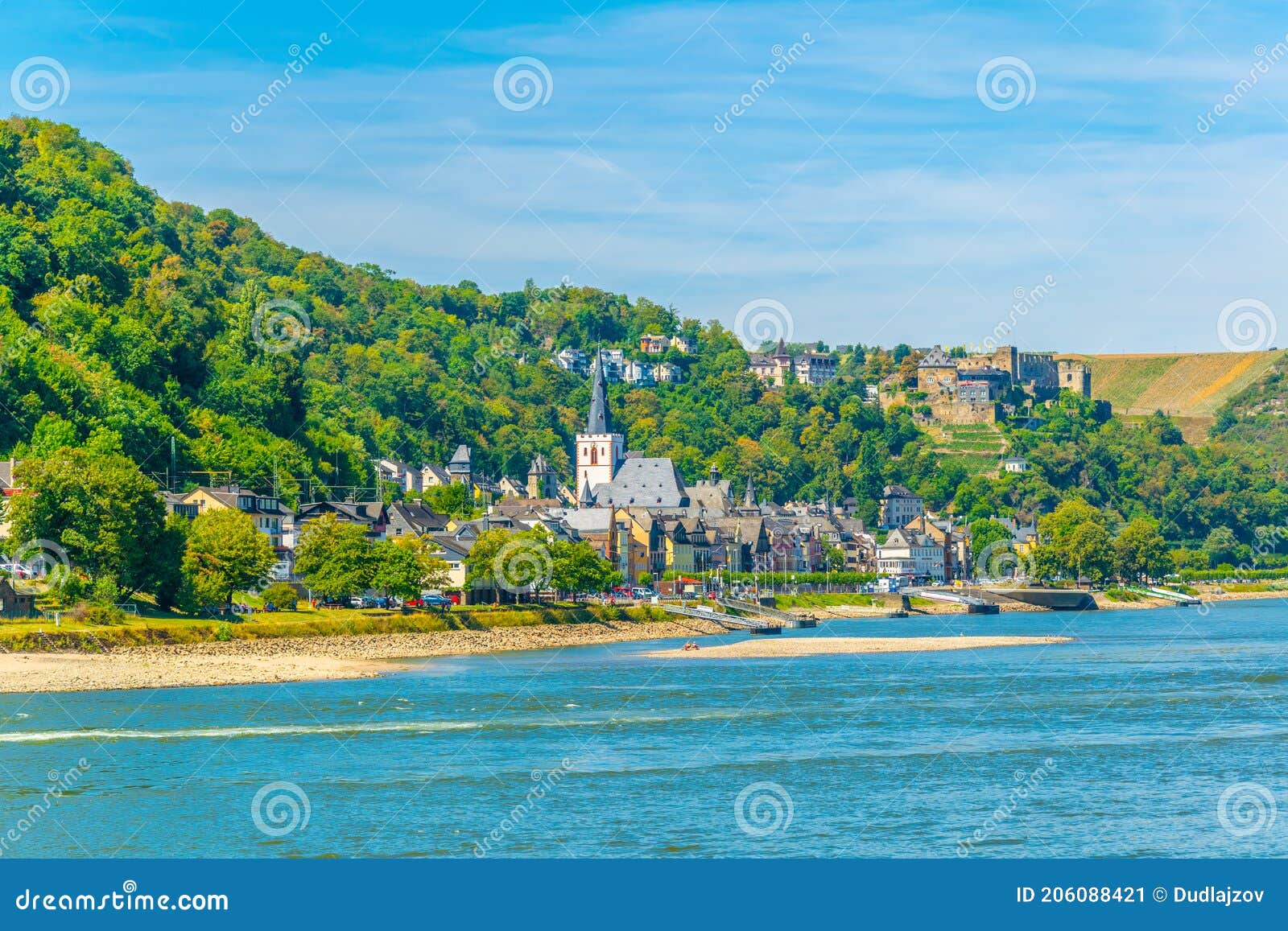 Cityscape of St. Goar in Germany Stock Image - Image of german ...