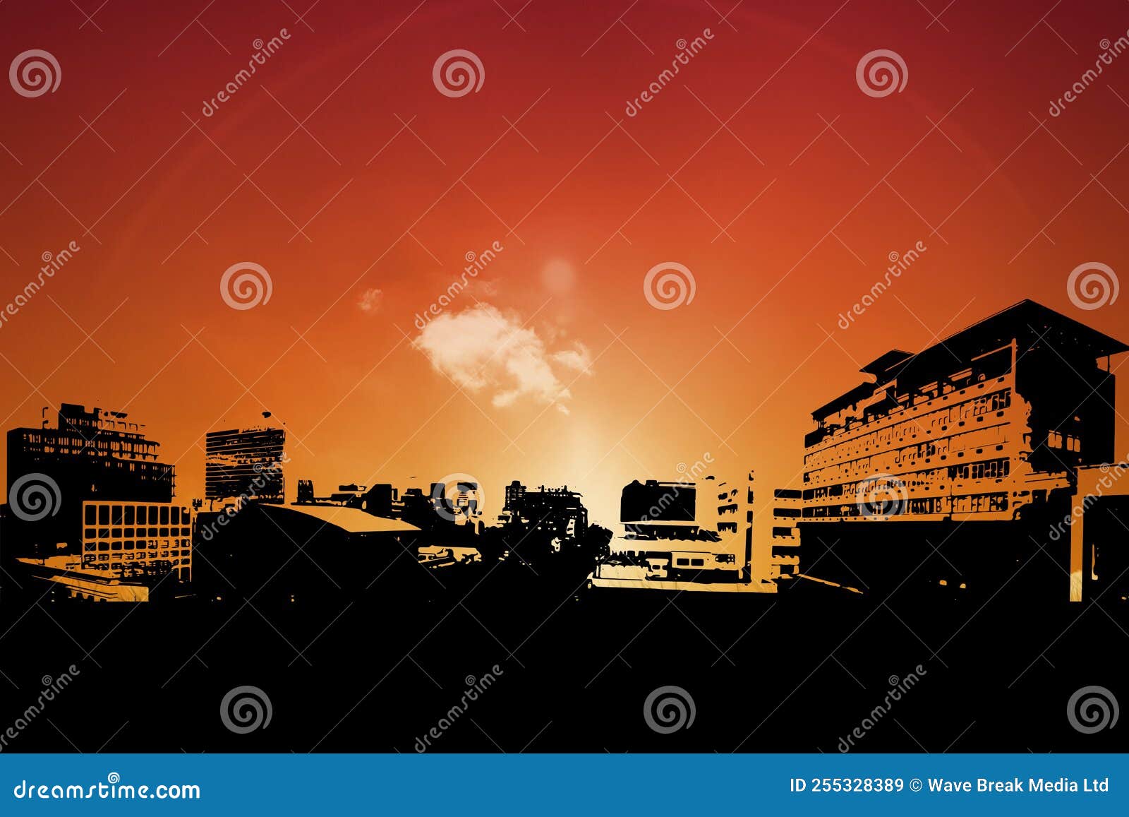 Cityscape stencil design stock image. Image of urban - 255328389
