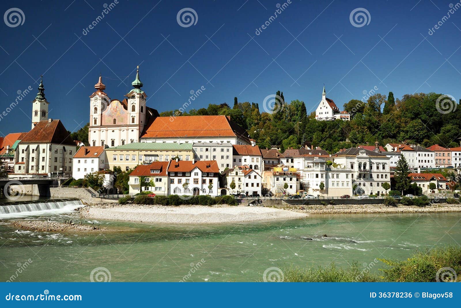 Cityscape of Steyr stock photo. Image of landmark, exploration - 36378236