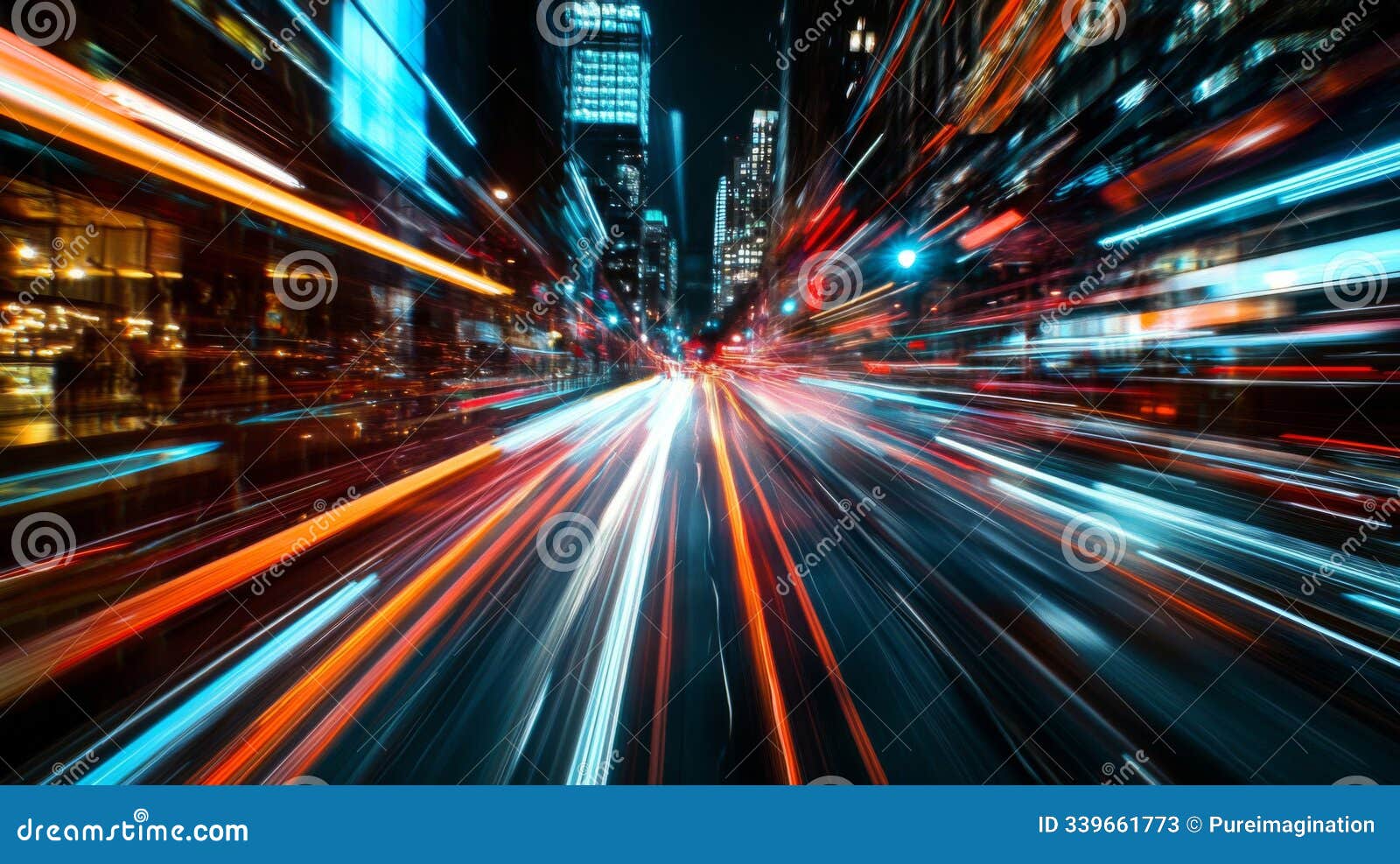 Streaks Of Light Curve Across A Dark Background, Sparkling Particles ...