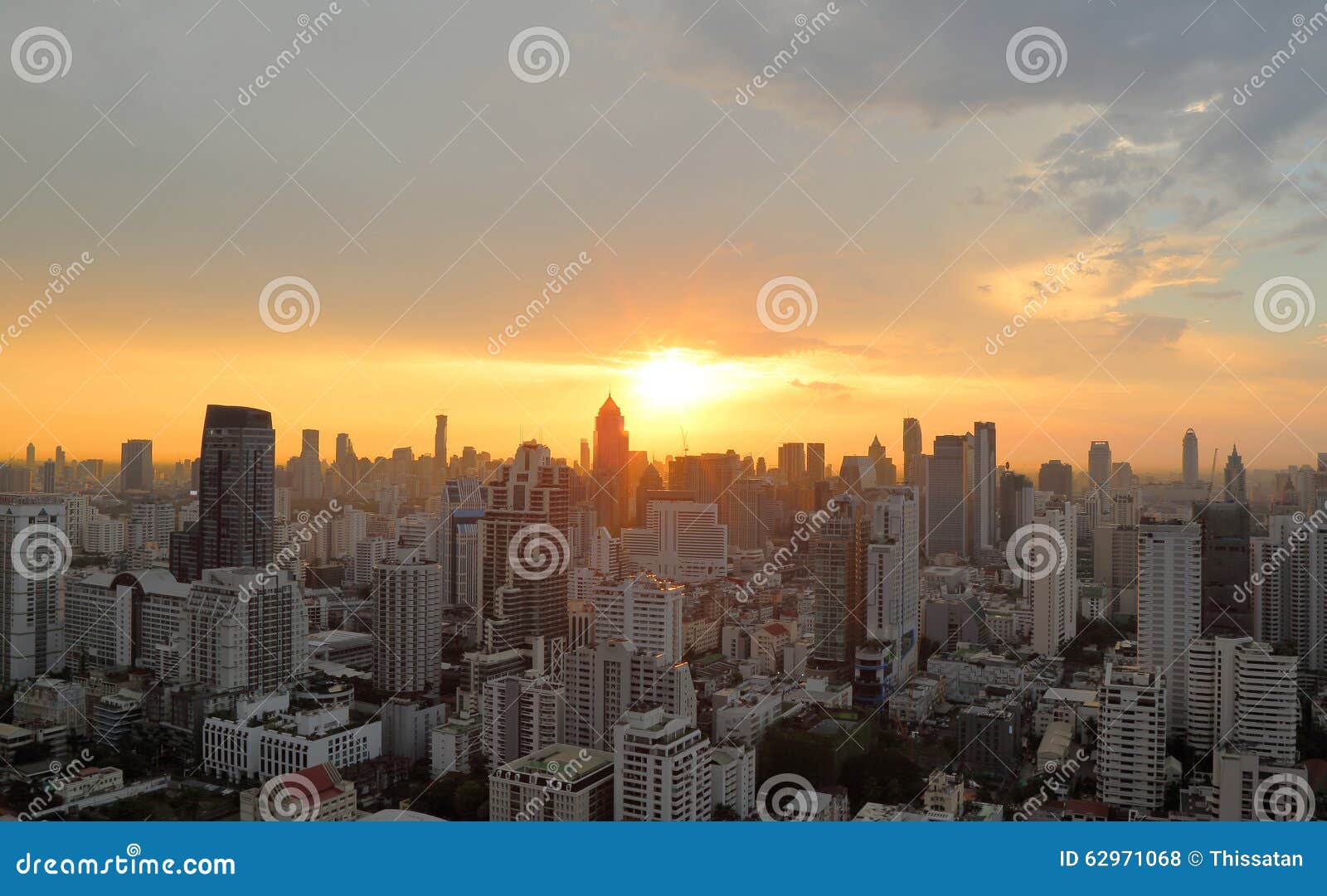 Cityscape Sunset at Evening Time Stock Photo - Image of urban, night ...