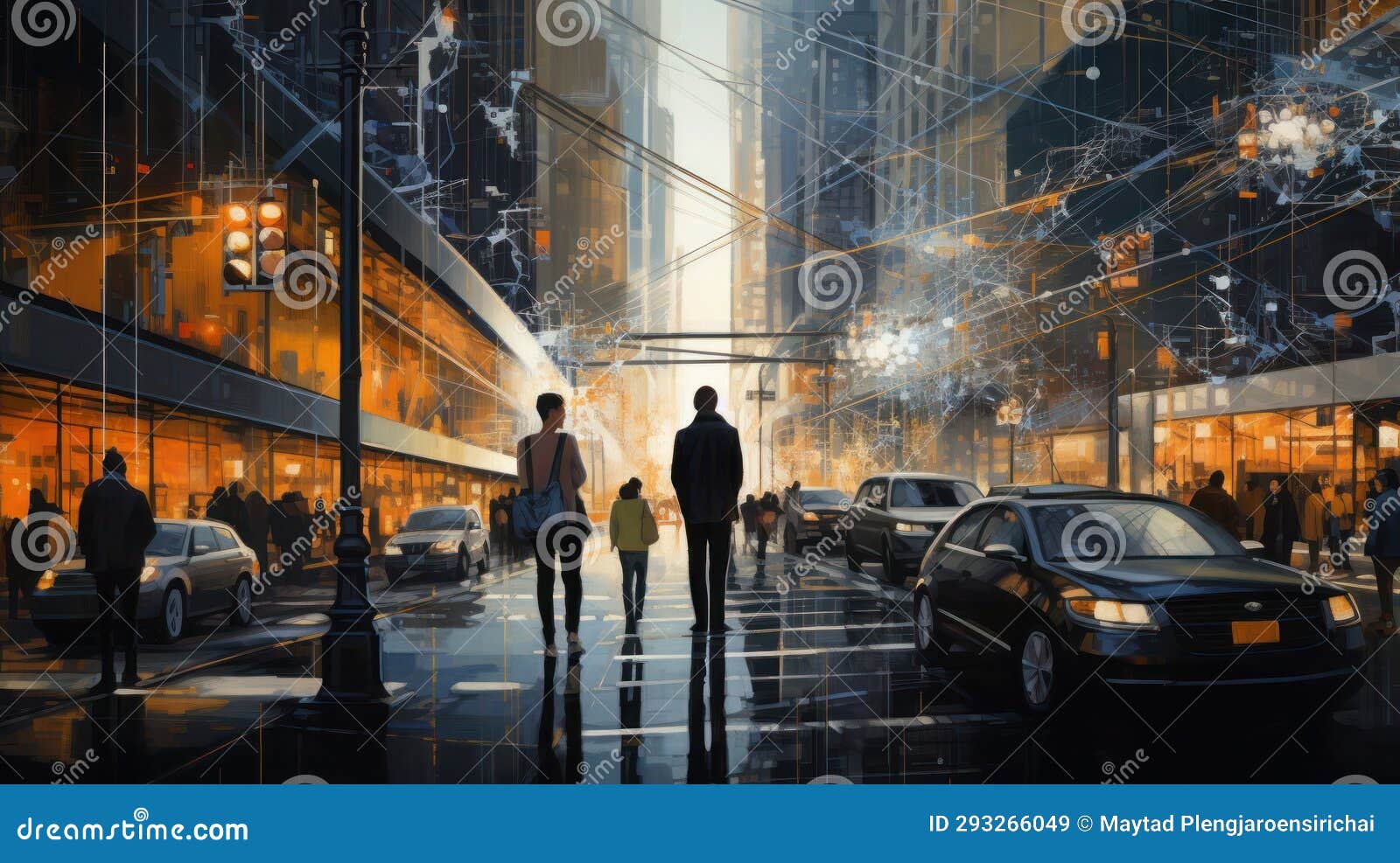 Cityscape Symphony Bridging the Digital Divide. Generative AI Stock ...