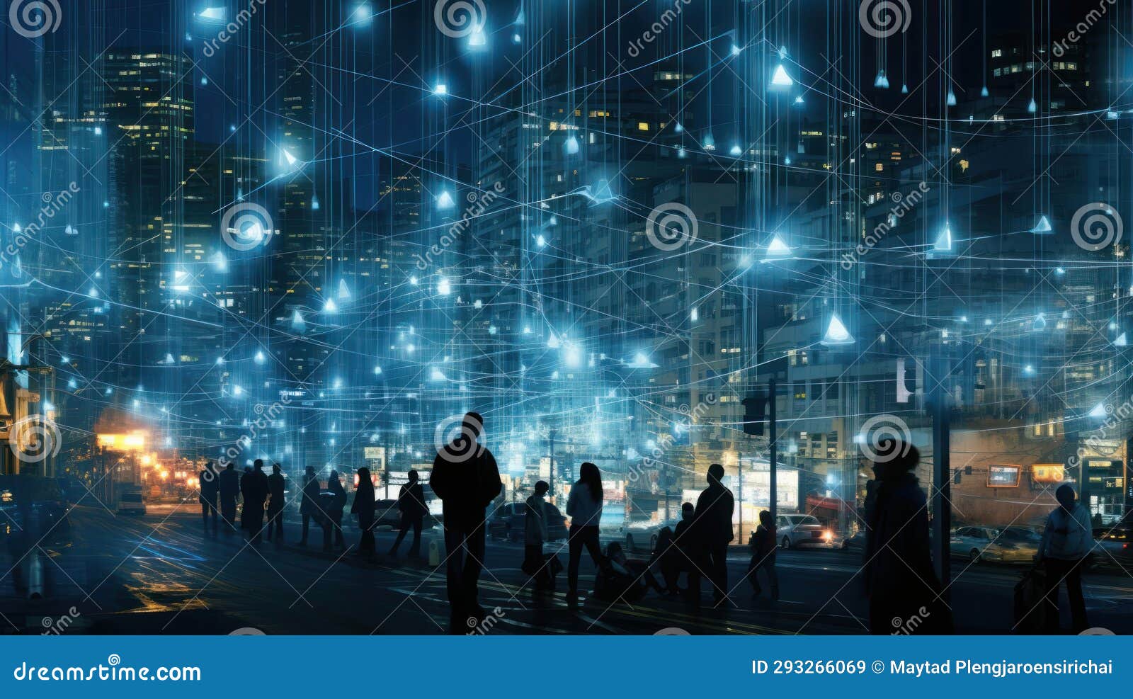 Cityscape Symphony Bridging the Digital Divide. Generative AI Stock ...