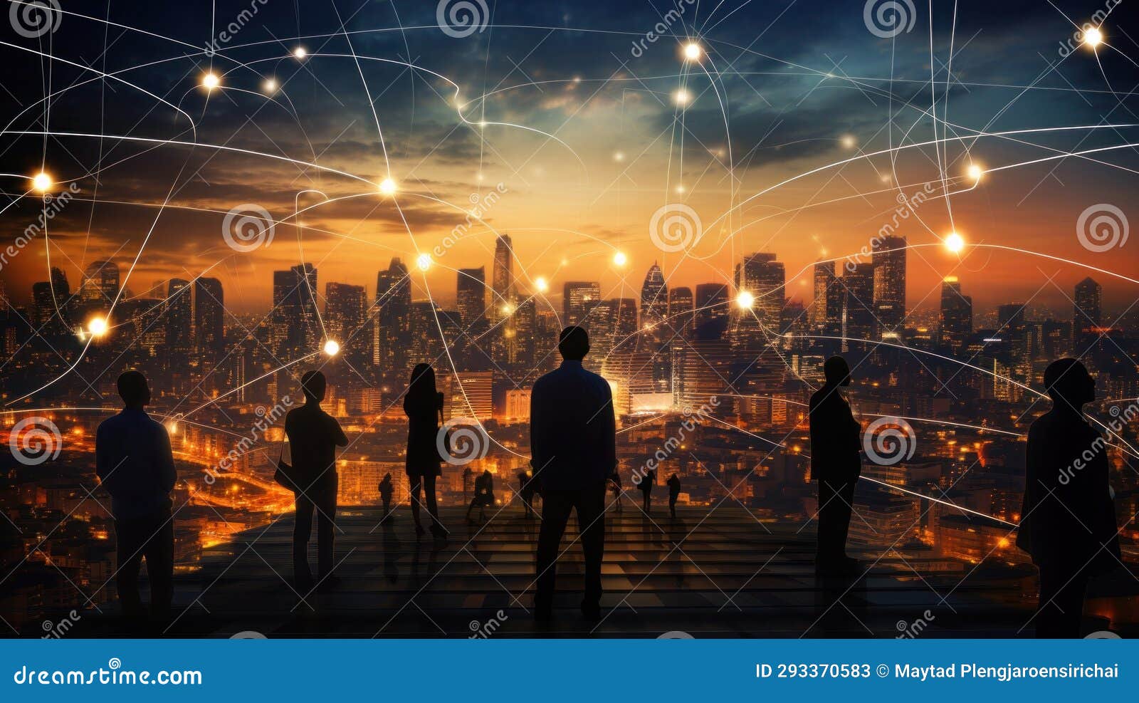 Cityscape Symphony Bridging the Digital Divide. Generative AI Stock ...