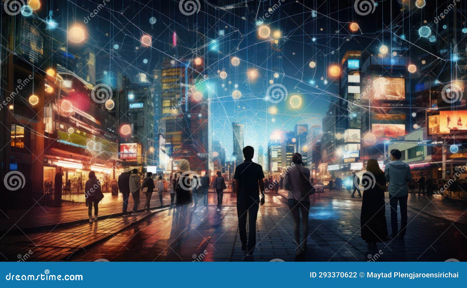 Cityscape Symphony Bridging the Digital Divide. Generative AI Stock ...