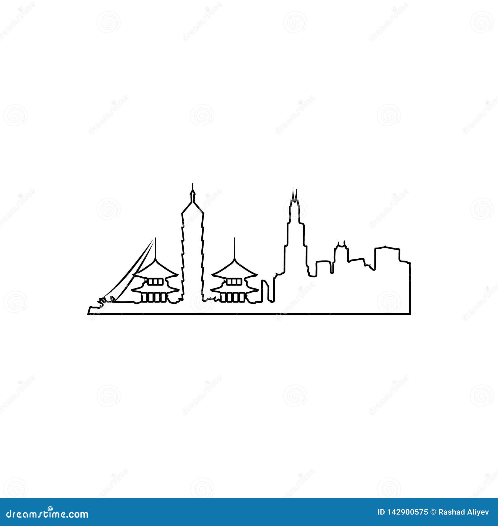 Taipei 101 Icon Vector Sign And Symbol Isolated On White Background ...