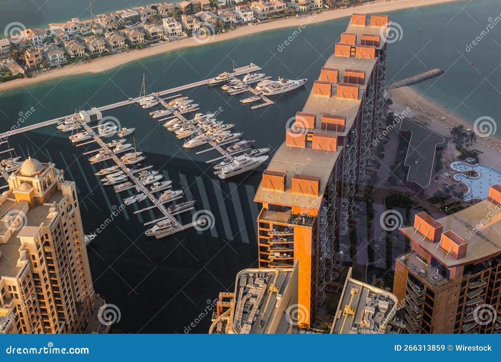 Cityscape with Tall Buildings in a Port Stock Image - Image of ...