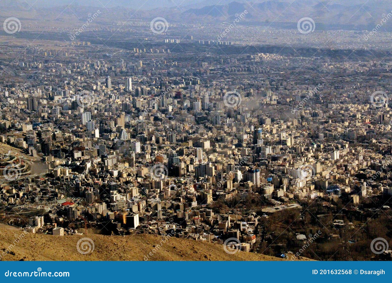 Cityscape of Tehran stock photo. Image of alborz, east - 201632568