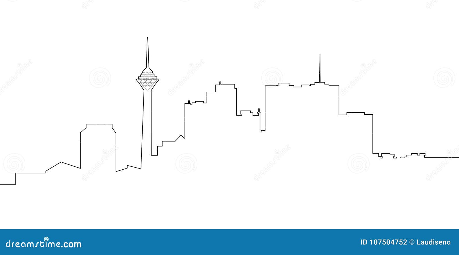 Cityscape of Tehran stock vector. Illustration of urban - 107504752