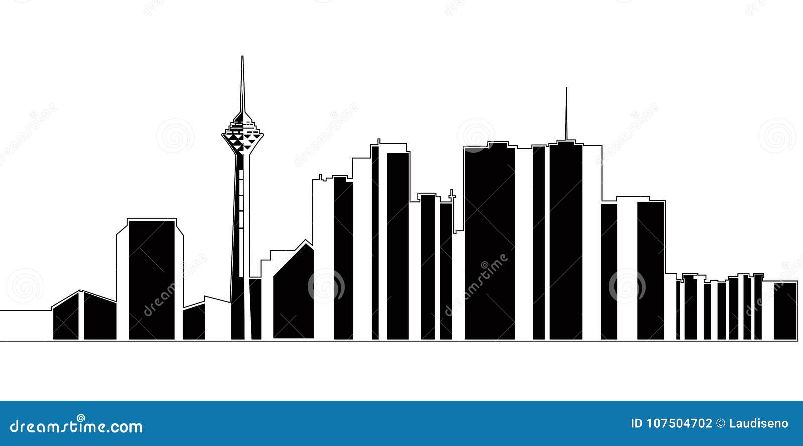 Tehran Cityscape - Iran. Sketch. Cartoon Vector | CartoonDealer.com ...