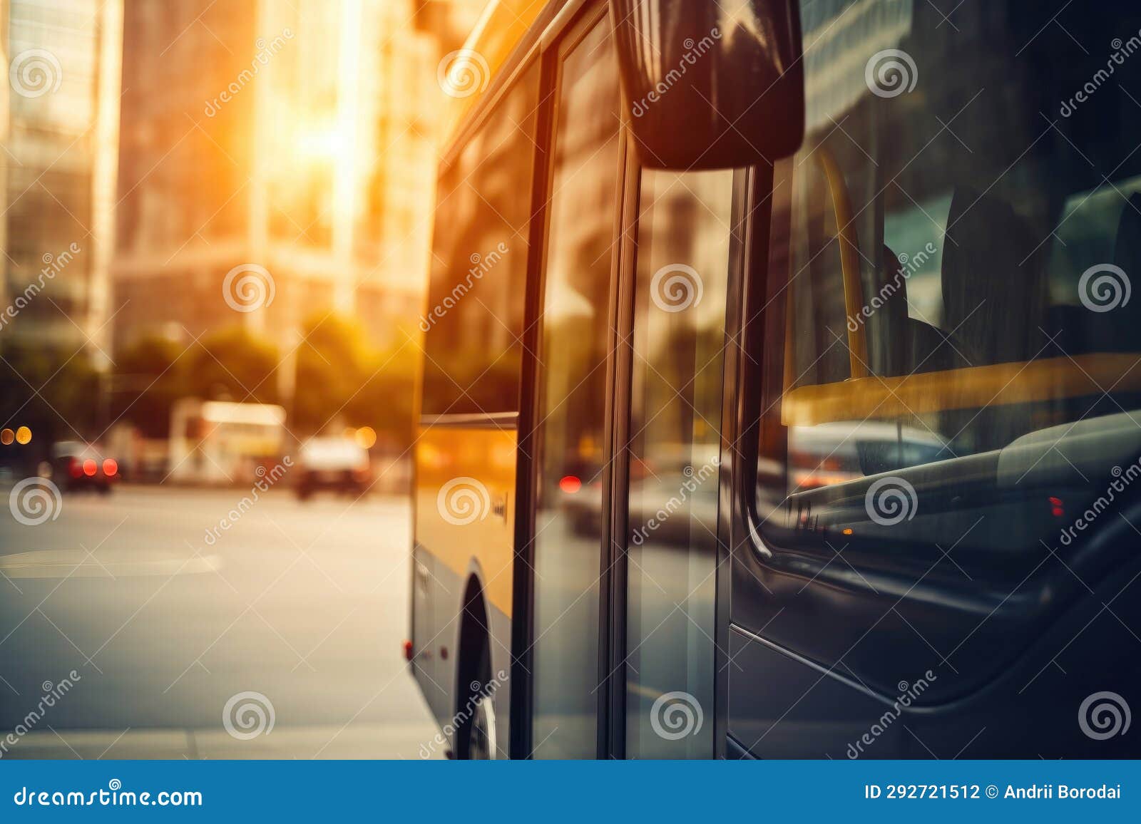 Cityscape Transit: Bus on the Road. Stock Illustration - Illustration ...