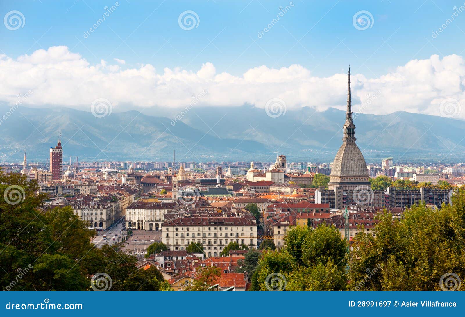 Cityscape of Turin stock image. Image of cityscape, view - 28991697