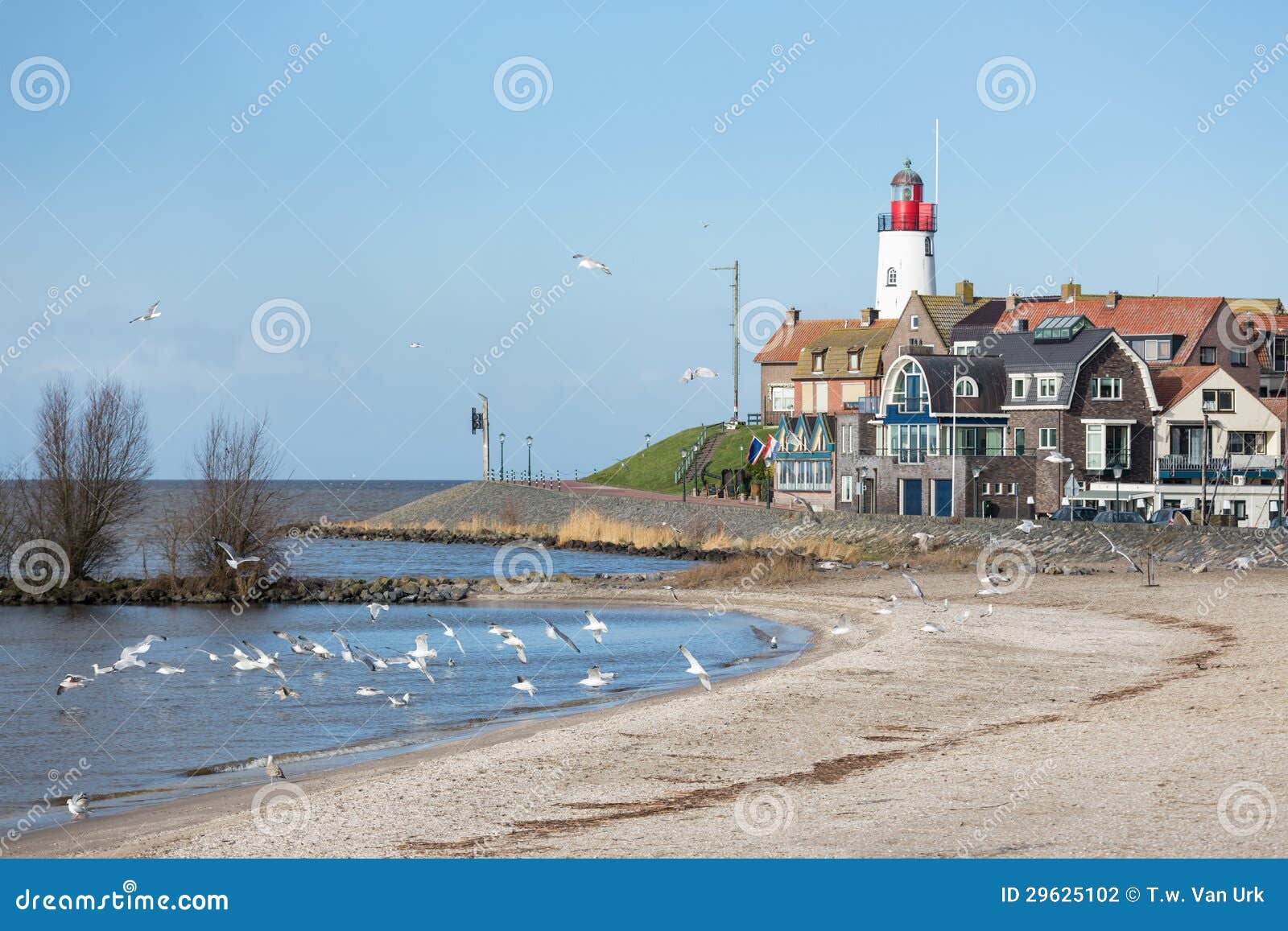 Cityscape of Urk Seen from the Beach Stock Photo - Image of holland ...