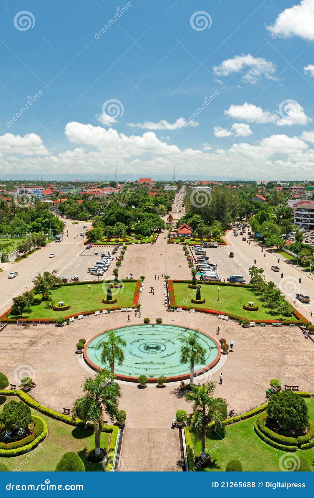 Cityscape van Vientiane stock foto. Image of laos, hoog - 21265688