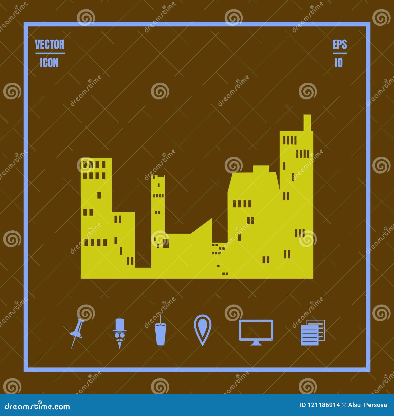 Cityscape vector icon stock vector. Illustration of neighborhood ...