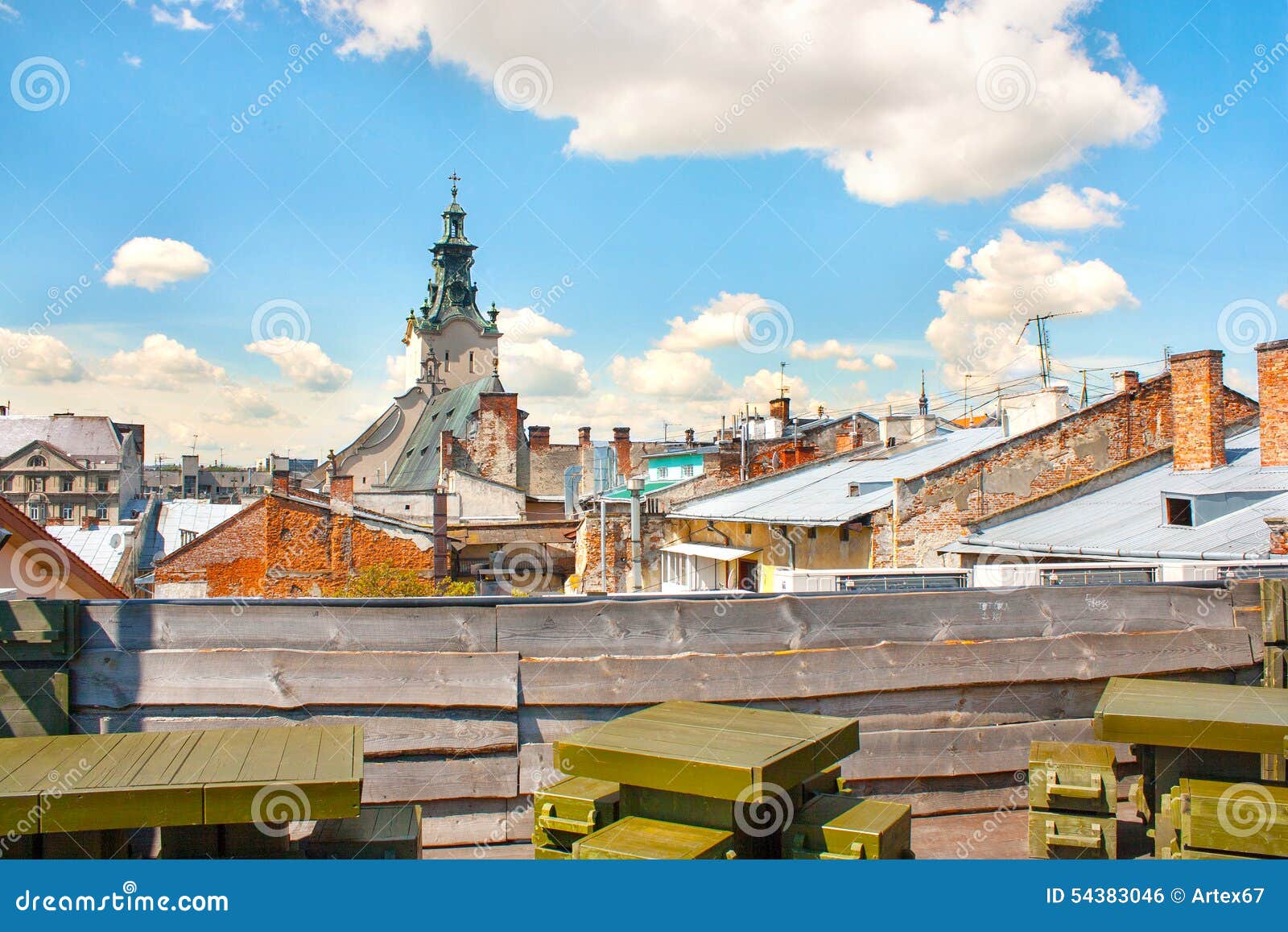 Cityscape View of the Rooftops of the City Stock Photo - Image of place ...