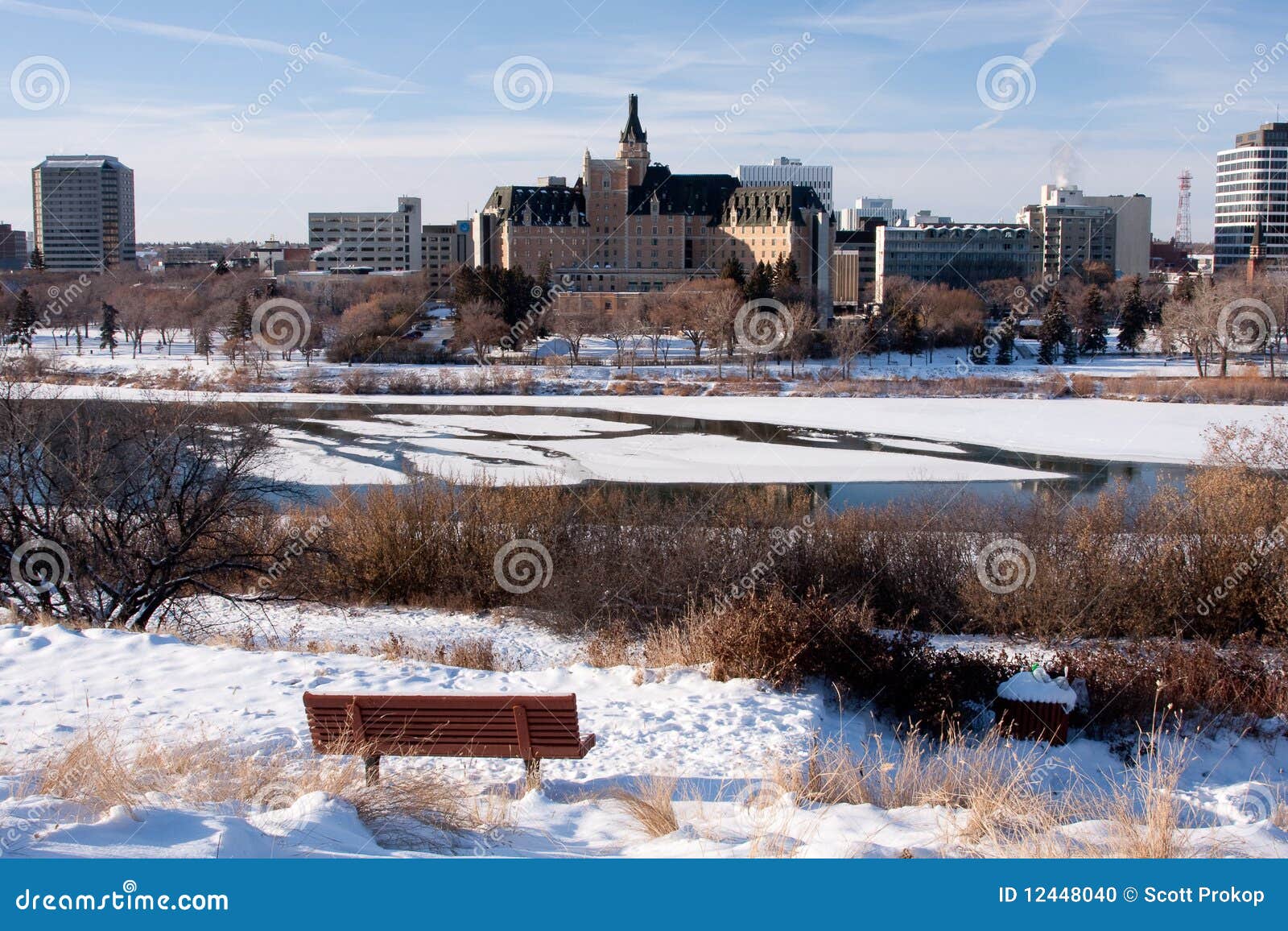 Cityscape in Winter stock photo. Image of hotel, reflection - 12448040