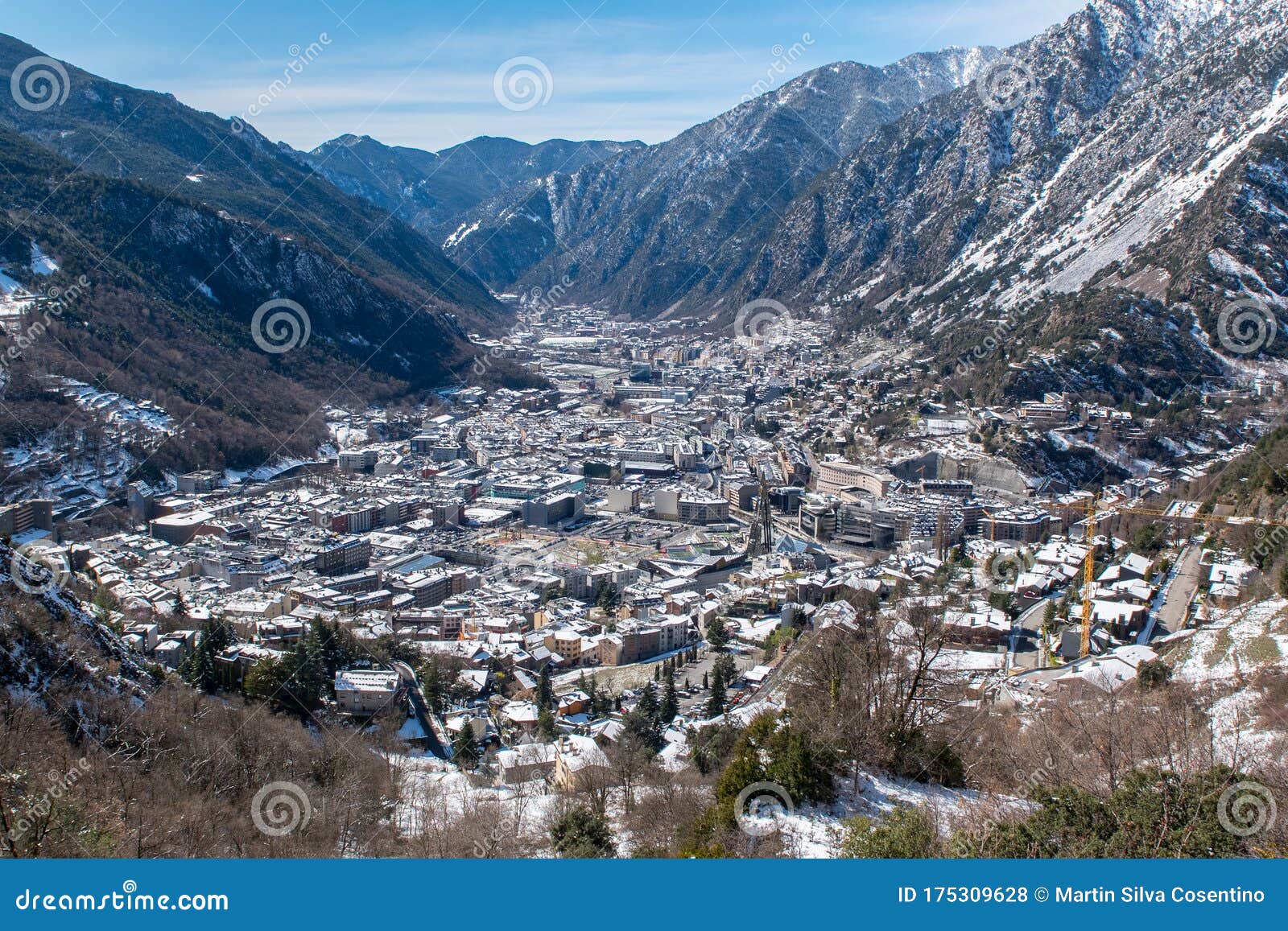 Cityscape in Winter of Andorra La Vella, Andorra. Stock Photo - Image ...