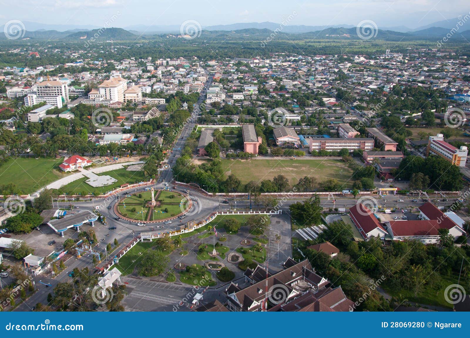 Cityscape of Yala City, Thailand Stock Photo - Image of house, tree ...
