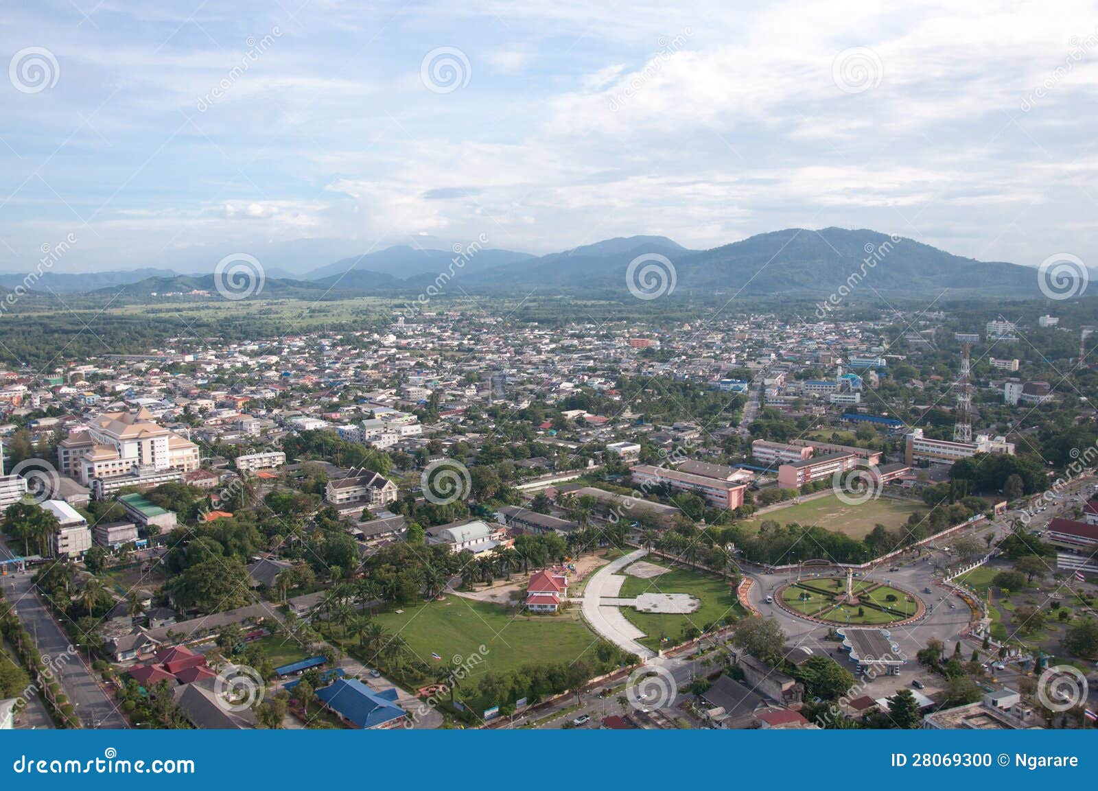 Cityscape of Yala City, Thailand Stock Photo - Image of road, building ...