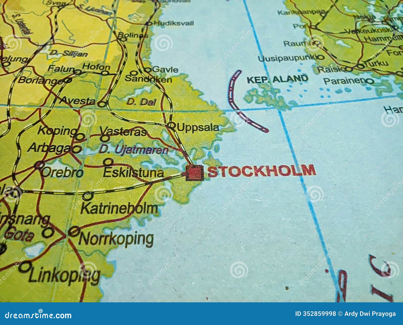 Ciudad De Estocolmo En El Mapa. Foto de archivo - Imagen de recorrido ...