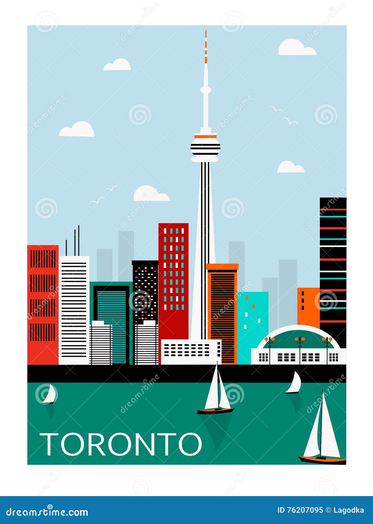 Ciudad de Toronto canadá ilustración del vector. Ilustración de ...